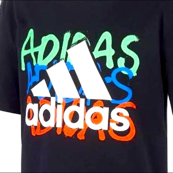 adidas | Shirts & Tops | Adidas Youth Boys Bos Graffiti Black Tee Size ...